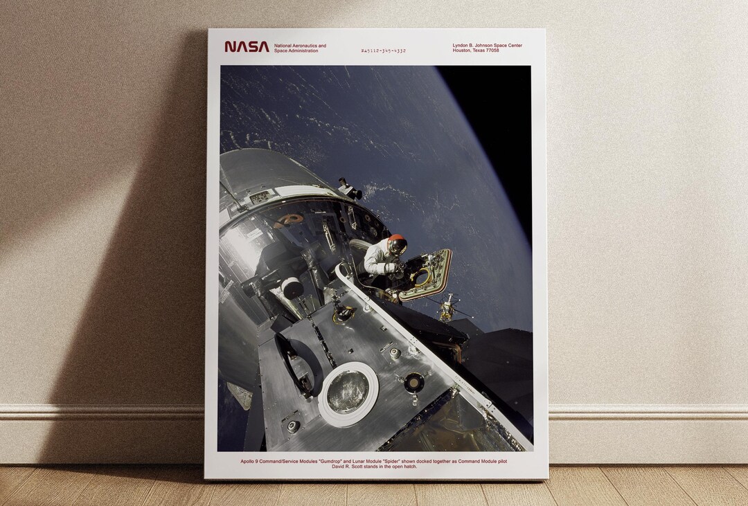 Apollo 9 NASA Poster: David Scott at Lunar Module Hatch - Etsy