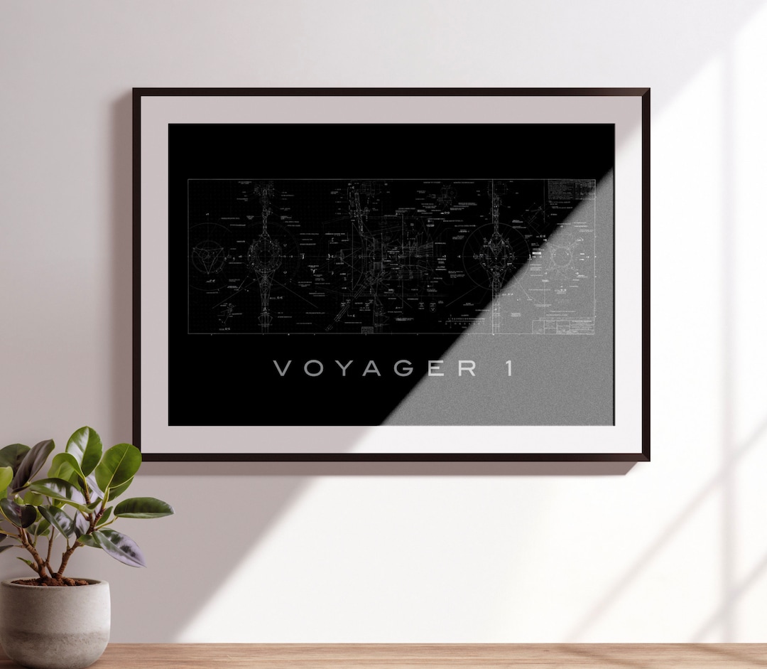 Voyager 1 Spacecraft Ultra Detailed Blueprint Poster | NASA & Carl ...