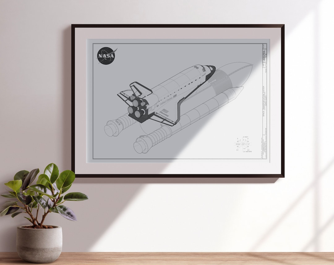 Space Shuttle Discovery Technical Drawing Blueprints - Ultra High ...