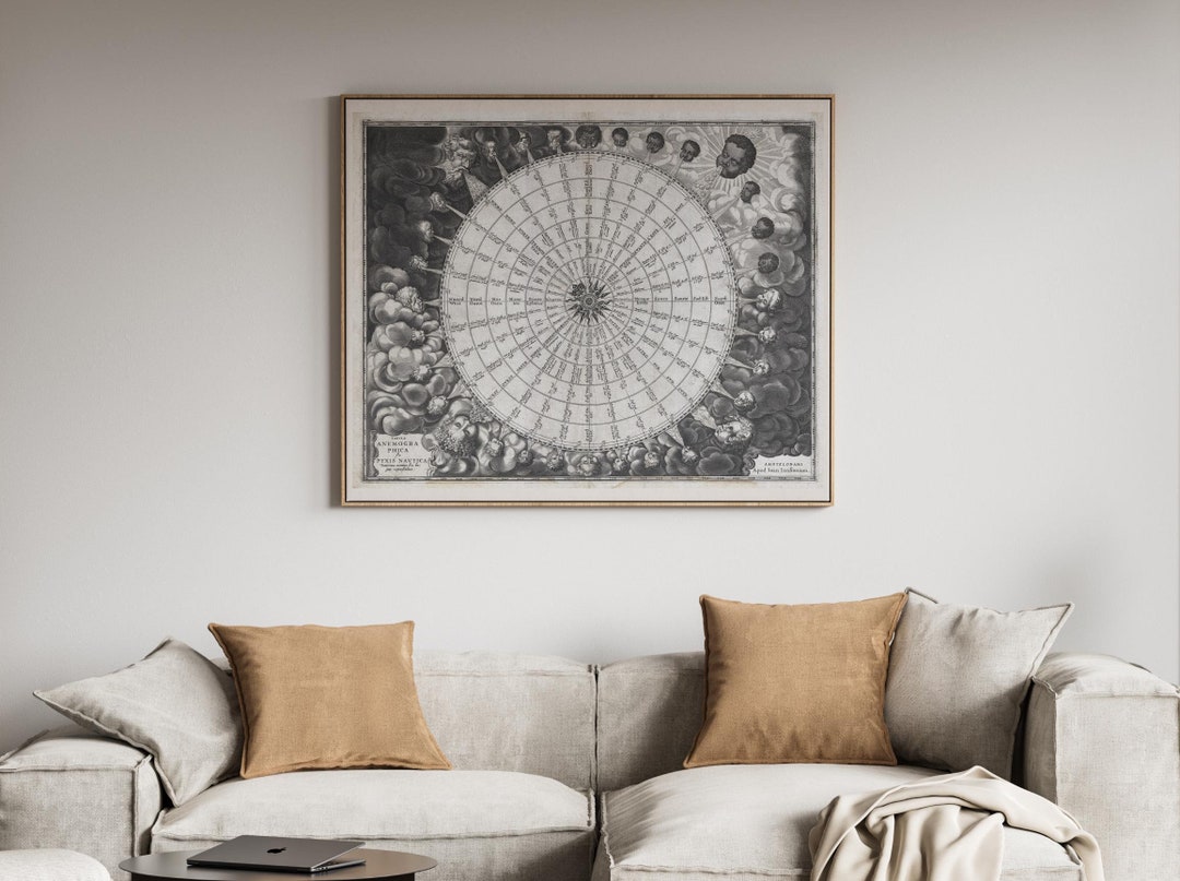 Ancient Wind Rose Mariner's Compass With the Winds in Six Languages ...