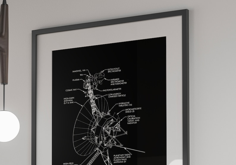 Voyager 1 Satellite Blueprint NASA Technical Specification Poster - Etsy