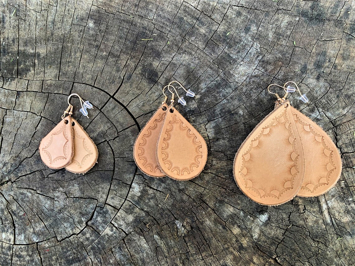 Simple Handmade Leather Earring Custom Leather Earring - Etsy