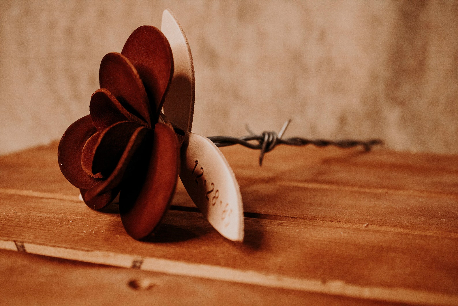 Leather Rose With Date or Initial Anniversary Gifts - Etsy Canada