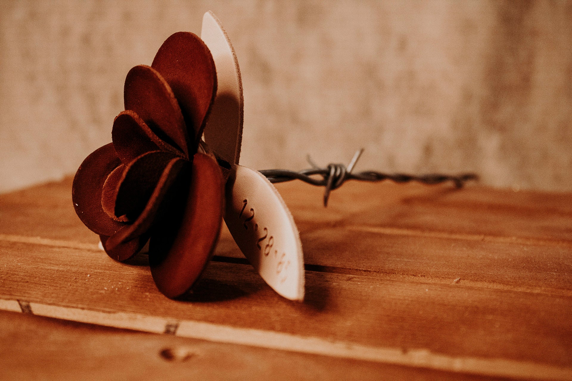 Leather Rose With Date or Initial Anniversary Gifts - Etsy Canada