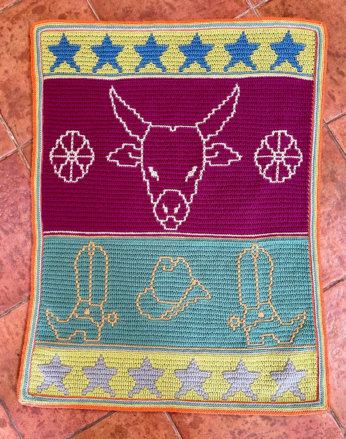 Way Out West Overlay Mosaic Crochet Patterns - Charts Only - Etsy