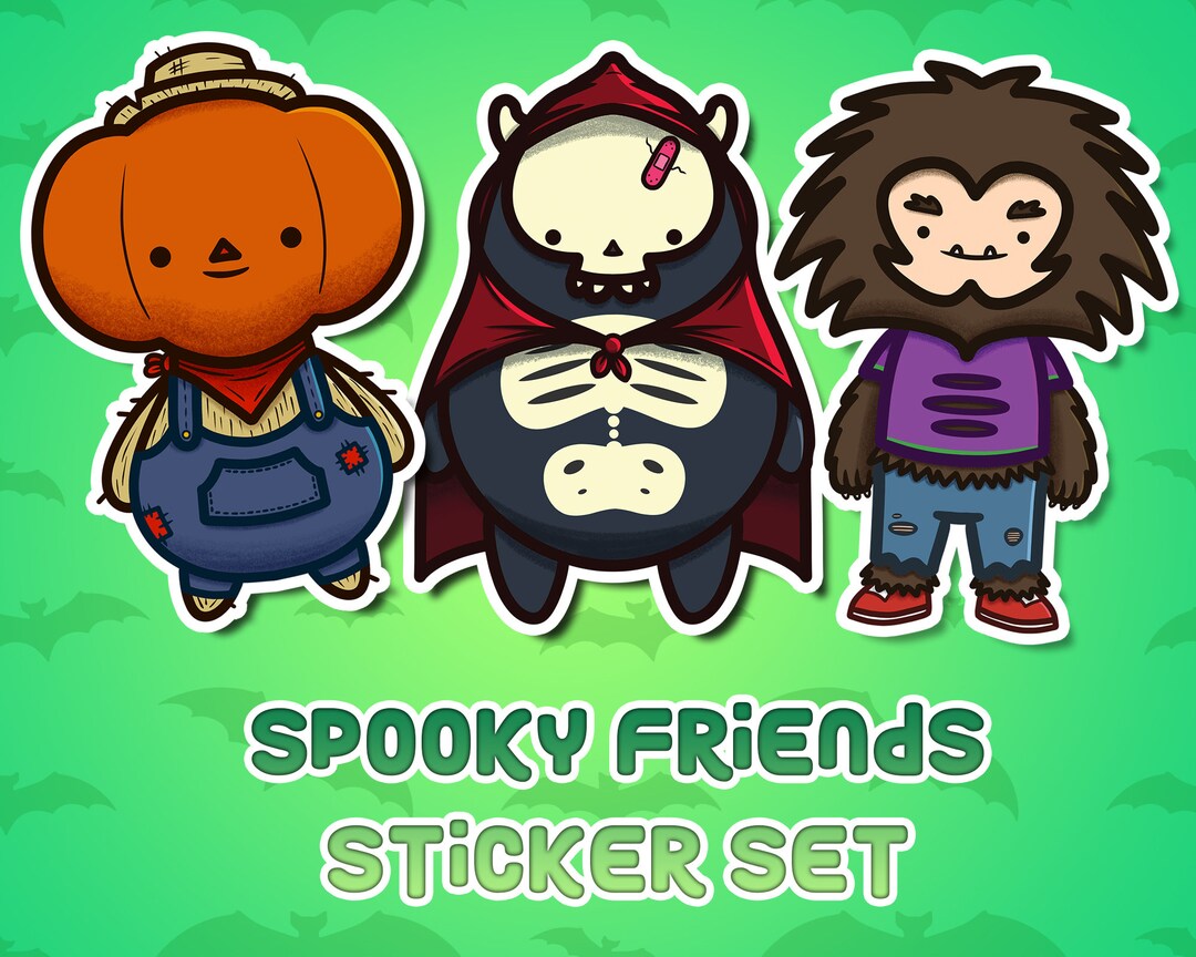 Spooky Friends Sticker Set - Etsy