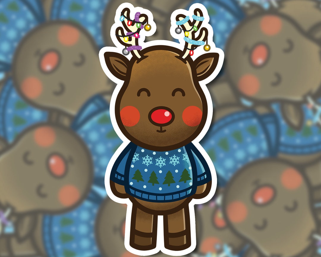 Rudolf Character Sticker - Etsy