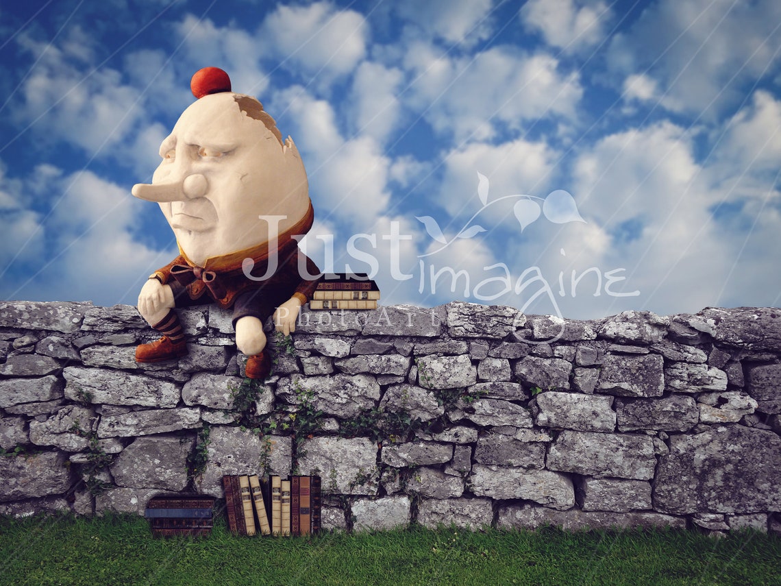 Humpty Dumpty Digital Background, Humpty Dumpty, Egg, Books, - Etsy