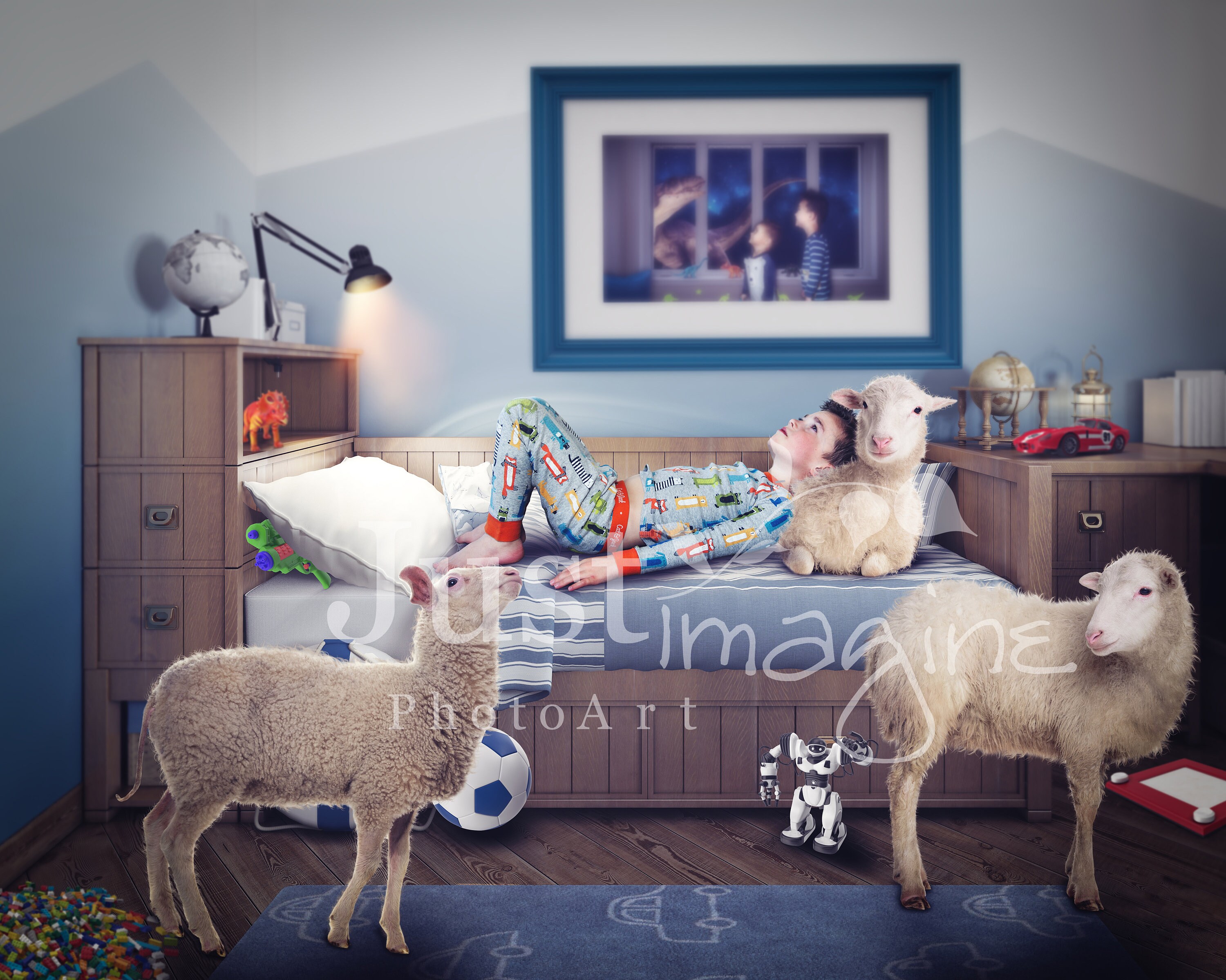 Counting Sheep Digital Background, Sheep, Bedroom, Dream, - Etsy