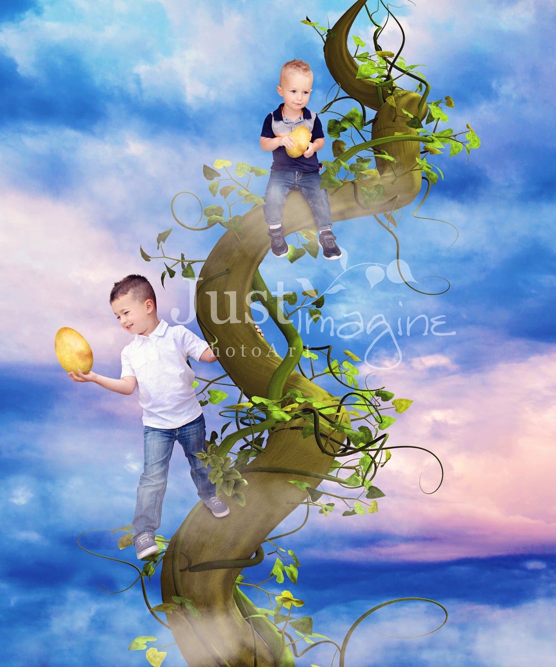 Beanstalk Digital Background, Beanstalk - Etsy
