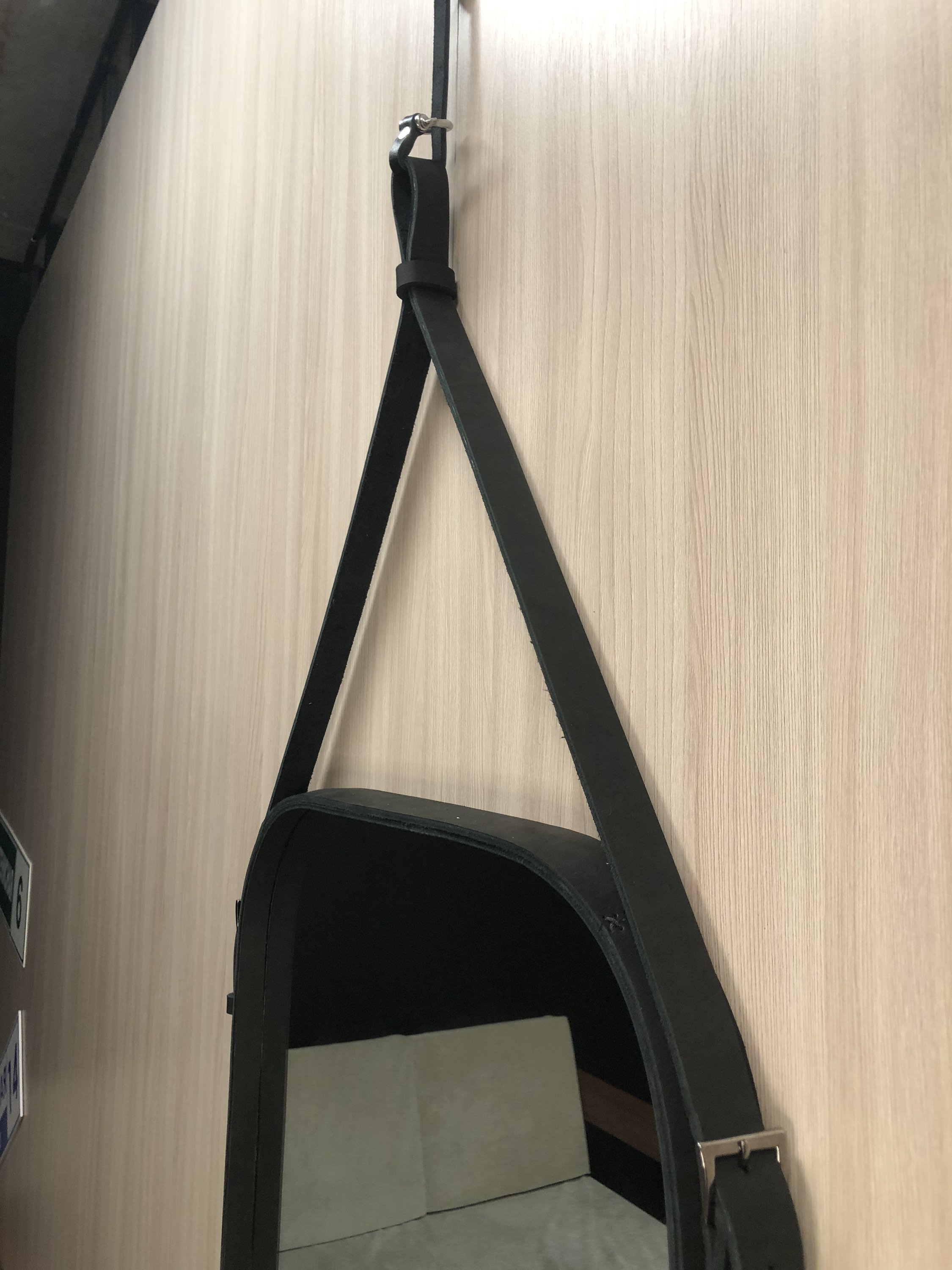 Adjustable Leather Strapped Mirror, Handmade Leather Mirror, Straps ...