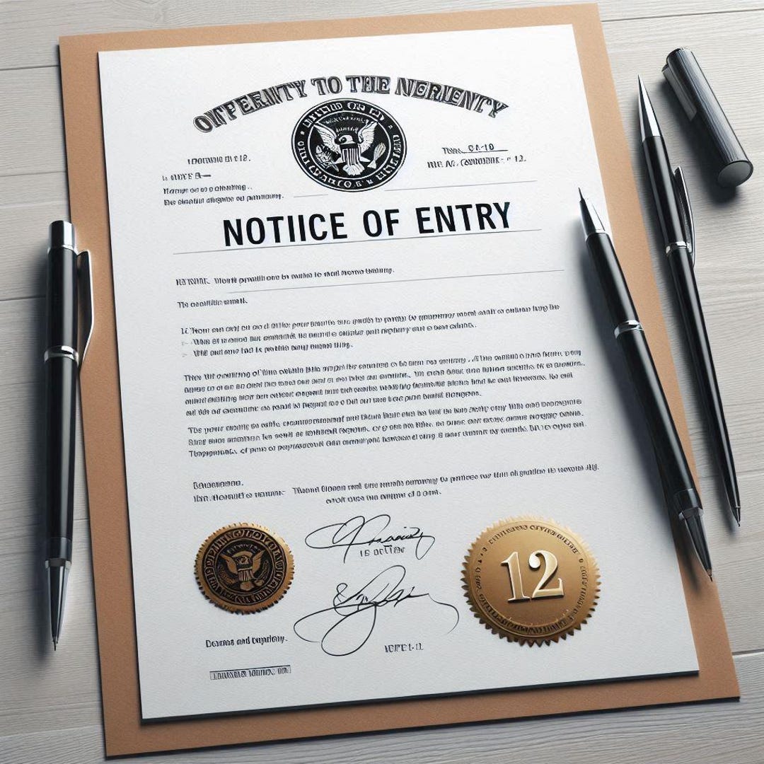 12-hour Landlord Notice of Entry - Give Notice in Advance! - Etsy