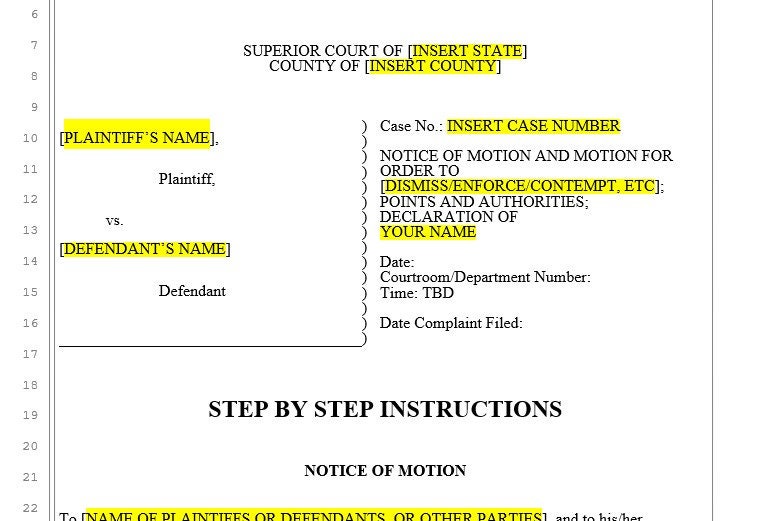 Notice Of Motion Form 10503 Fill Out Sign Online And Download