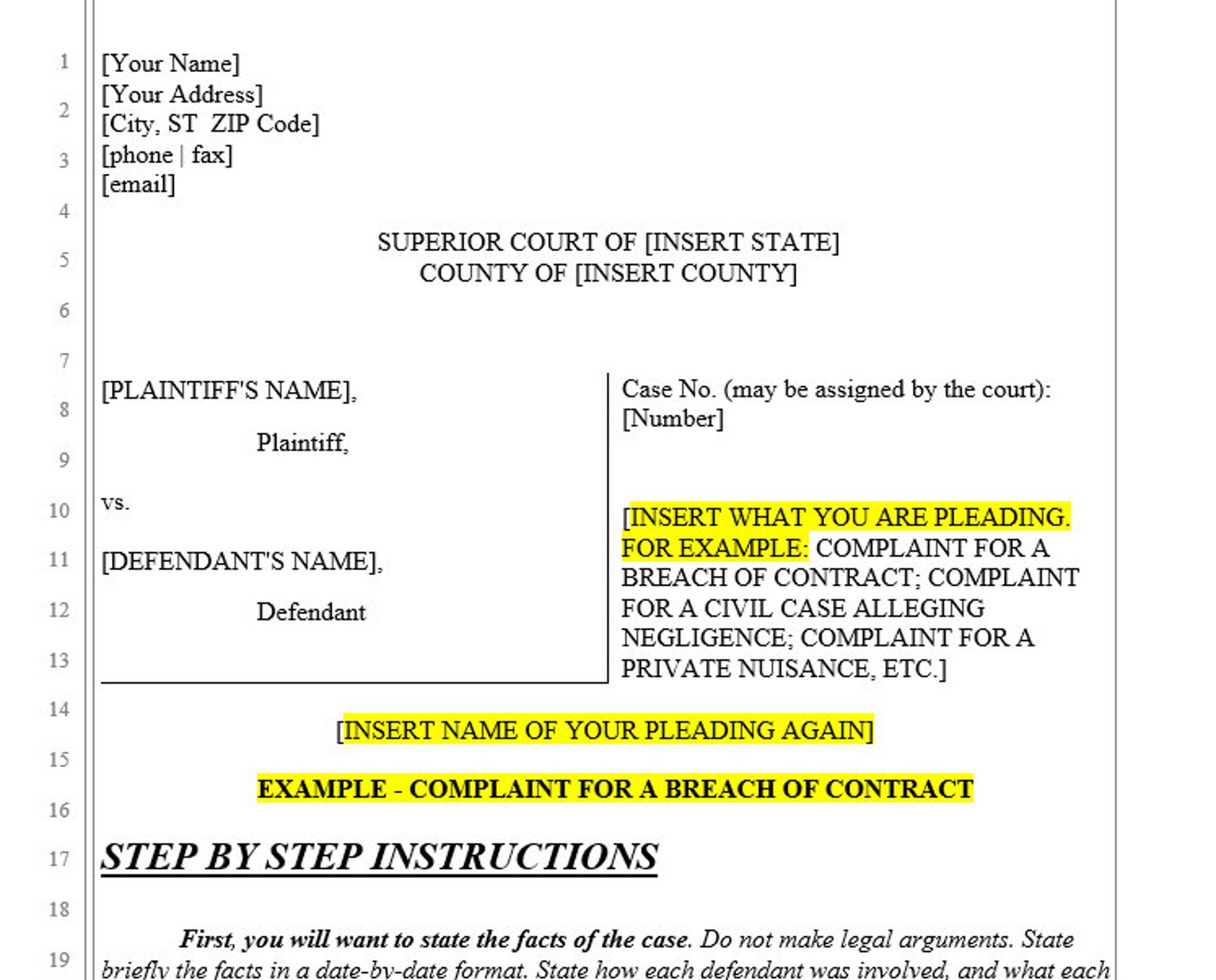 Pleading Paper - Get Your Court Paperwork Organized! - Etsy