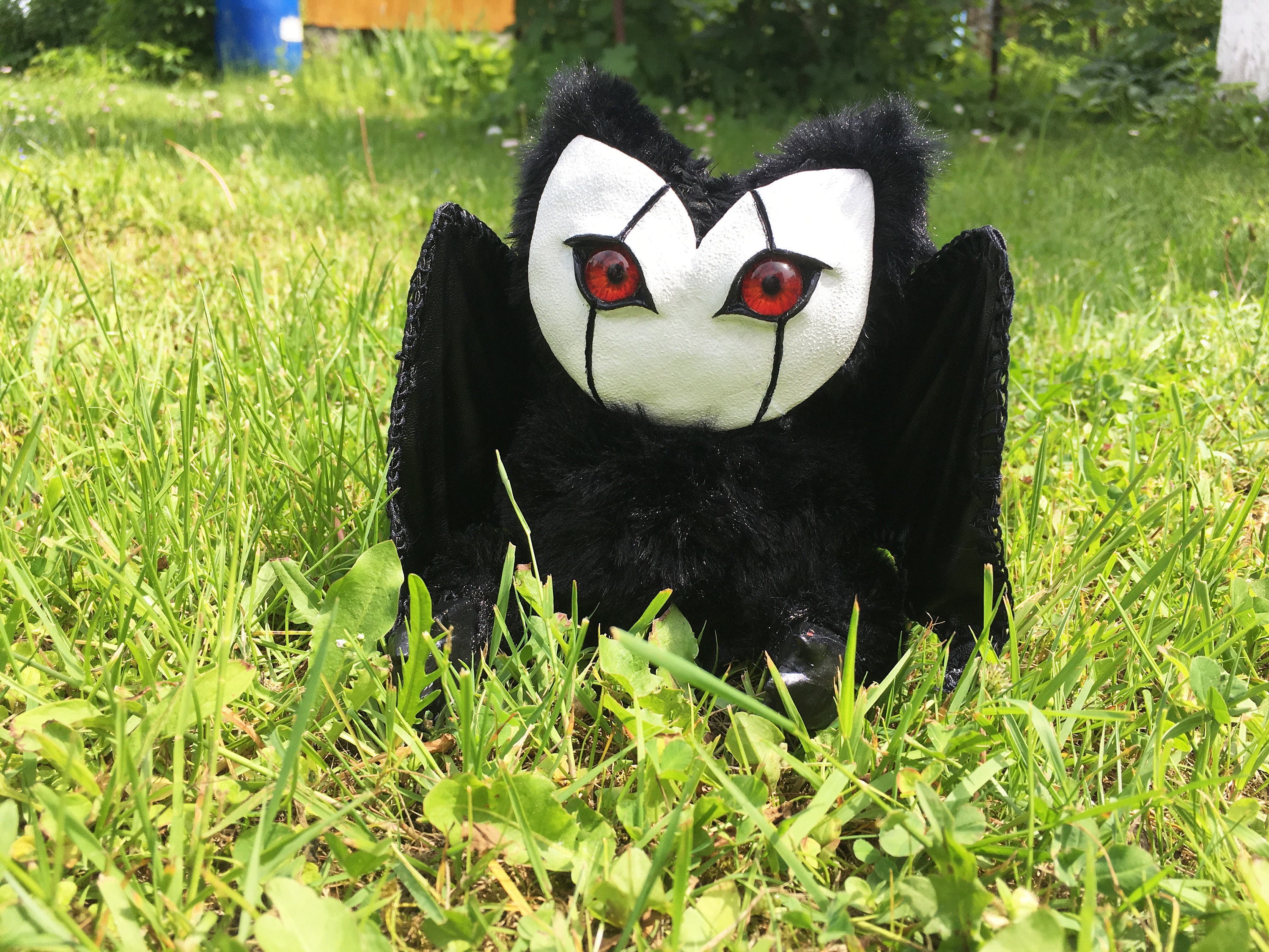 Black Bat Vampire Toy Ooak Doll Red Eyes Plush Toy Fantasy | Etsy