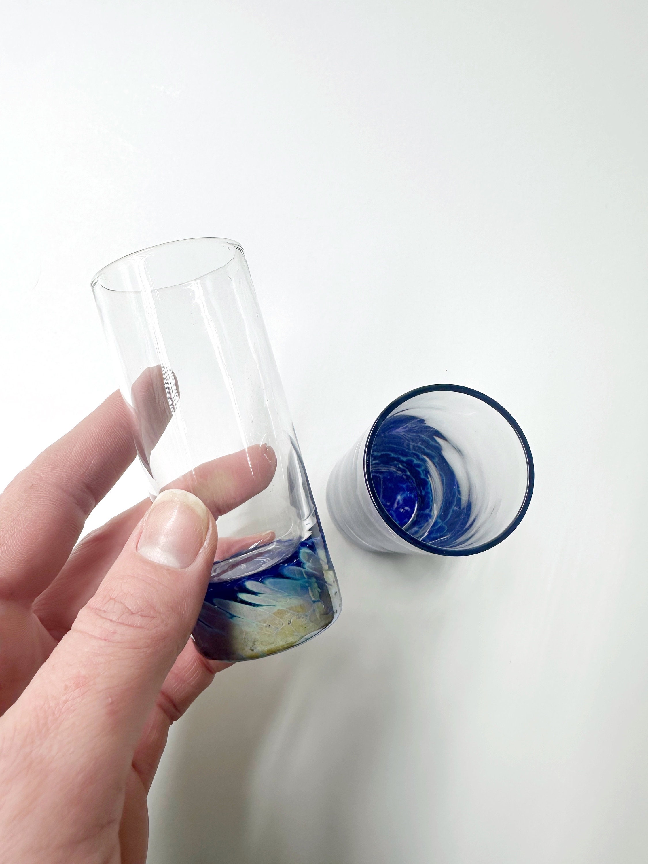 Iris Blue Bottom Shot Glass - Etsy