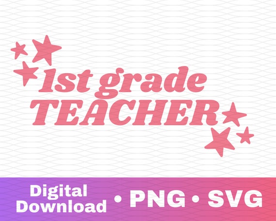 First Grade Teacher SVG Zip File Silhouette and Circuit Cut - Etsy