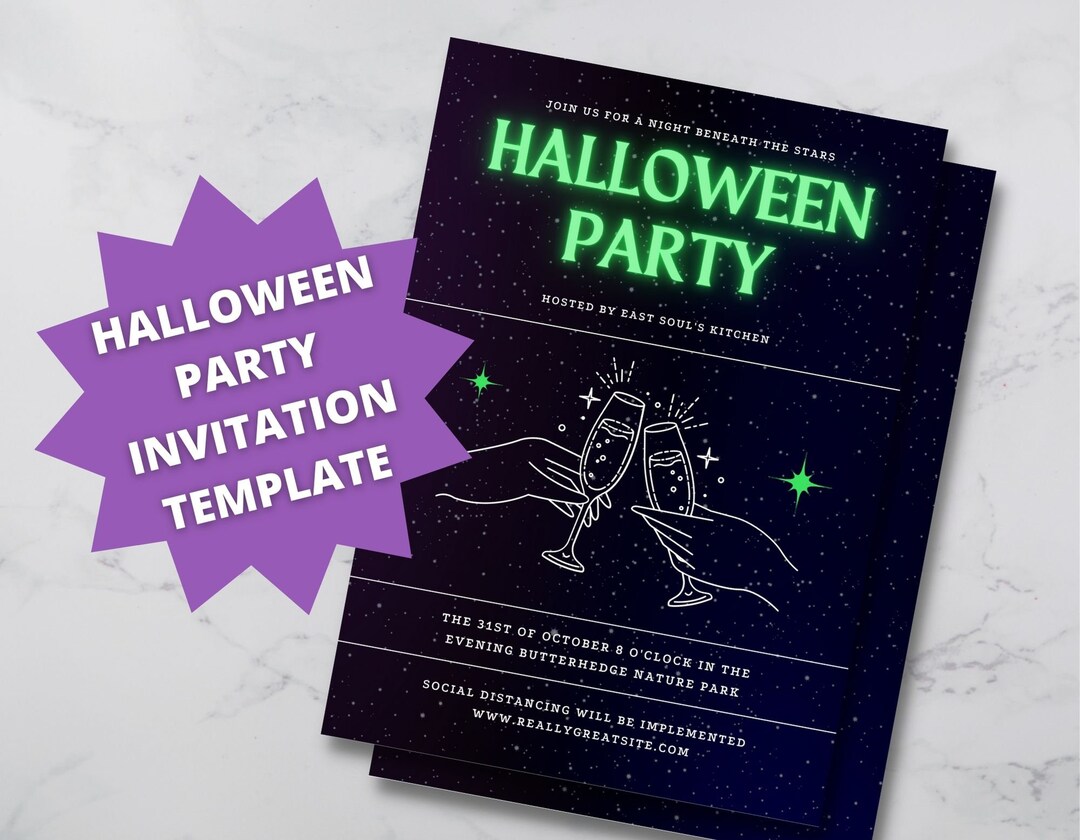 Halloween Birthday Party Haunted House, EDITABLE and Digital Halloween ...