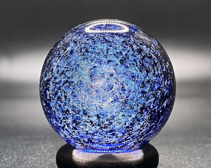Borosilicate Glass Marble With Dichroic Spiral and Blue UV Reactive ...
