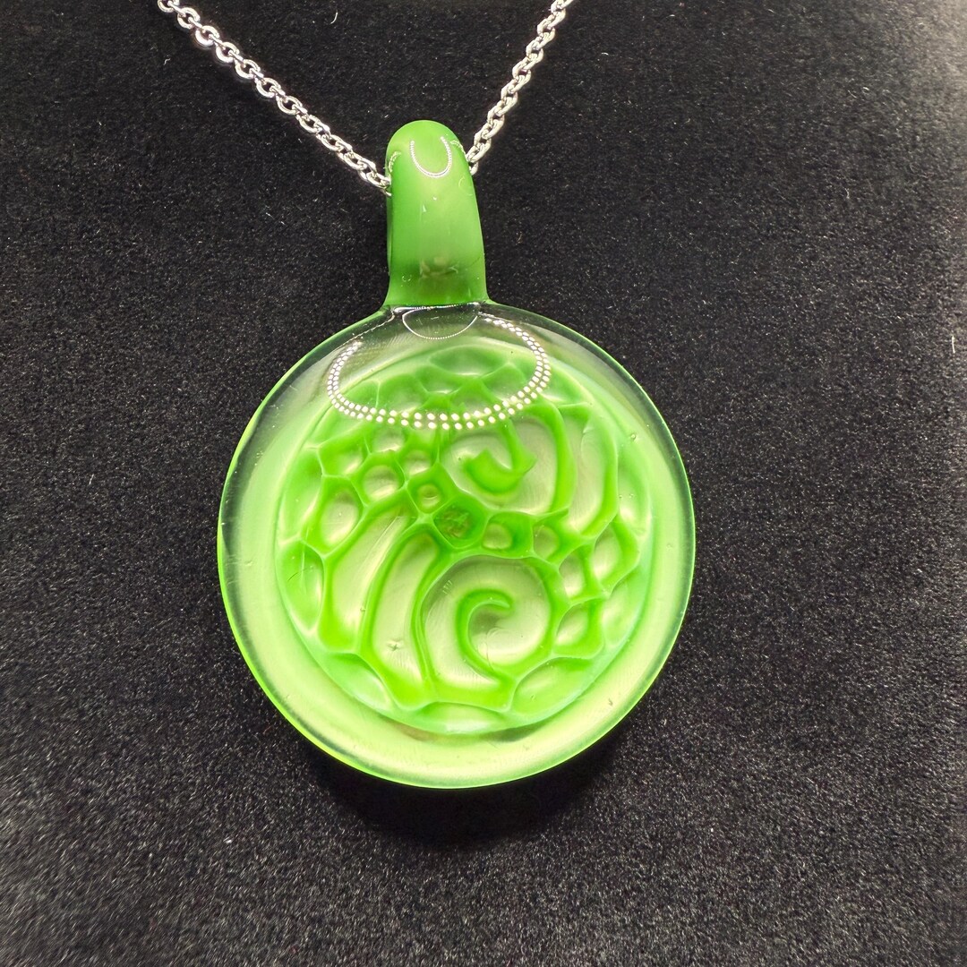 Blown Glass Pendant With Green Chromium || Handmade Heady Glass ...