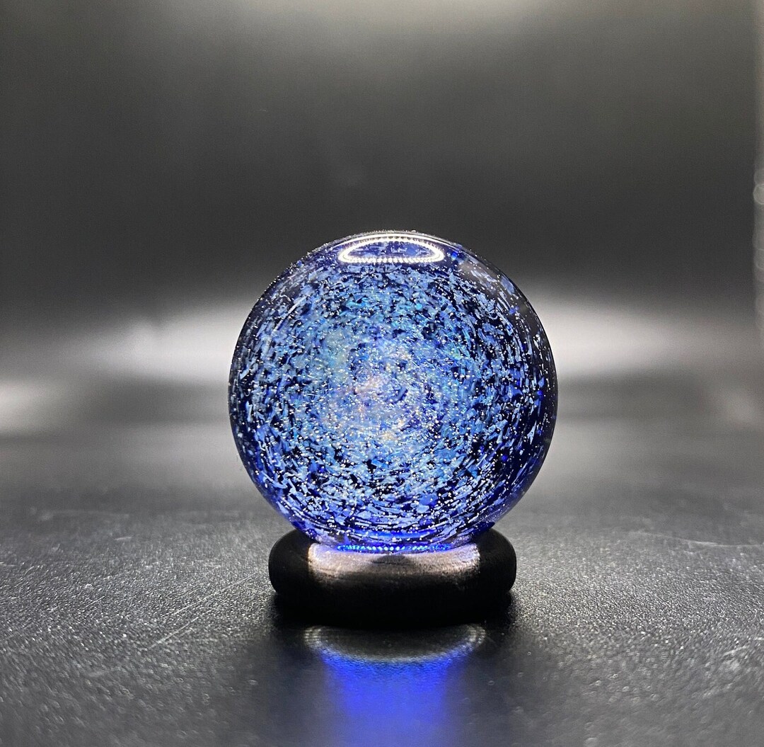 Borosilicate Glass Marble With Dichroic Spiral and Blue UV Reactive ...
