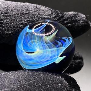Borosilicate Glass Art Marble Silver Fume Spiral Galaxy Space Marble ...