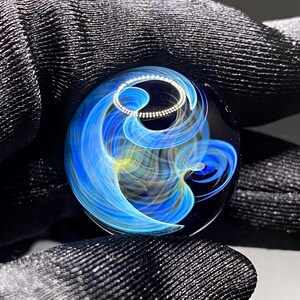 Borosilicate Glass Art Marble Silver Fume Spiral Galaxy Space Marble ...