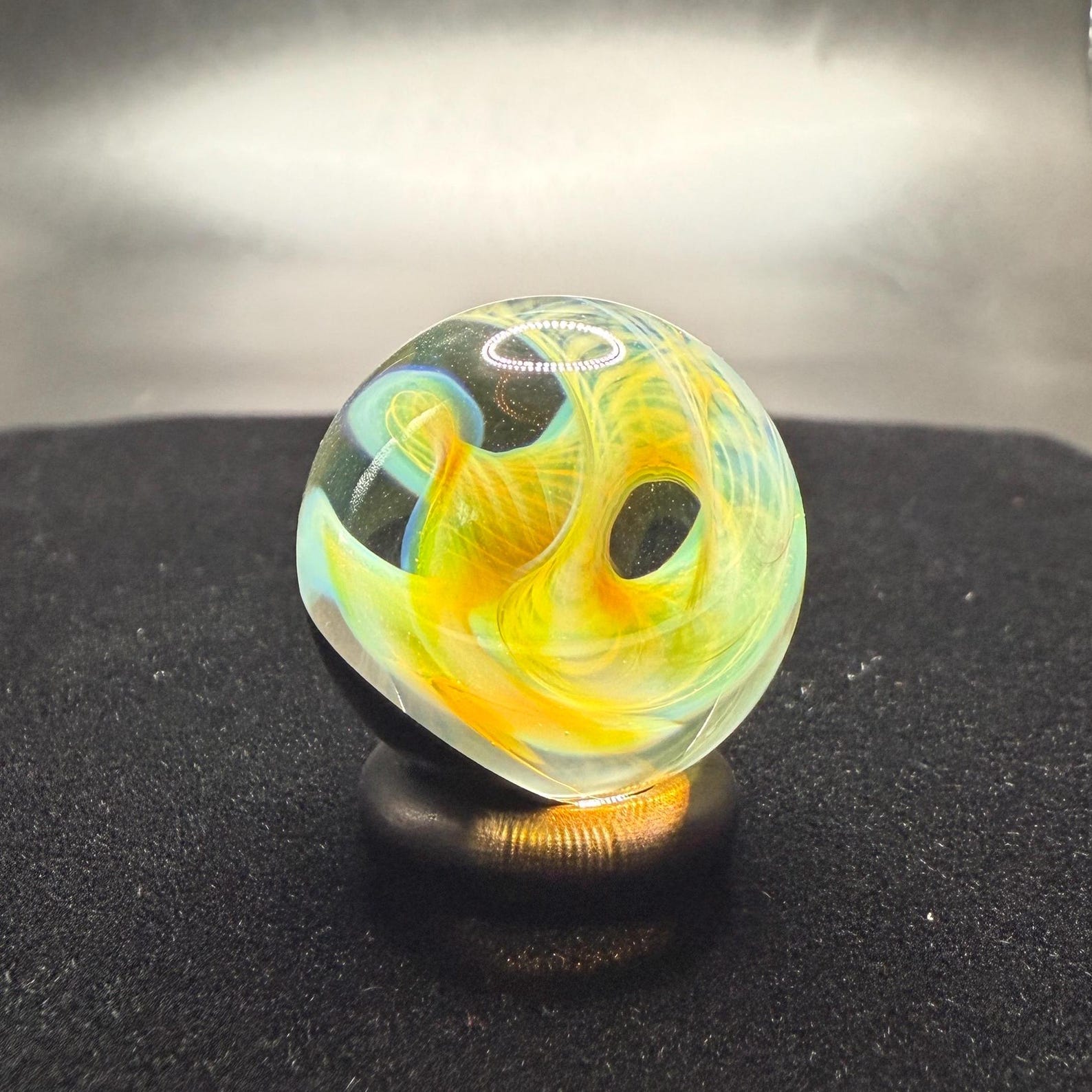 Silver Fume Borosilicate Glass Art Marble | Galaxy Heady Boro - Etsy