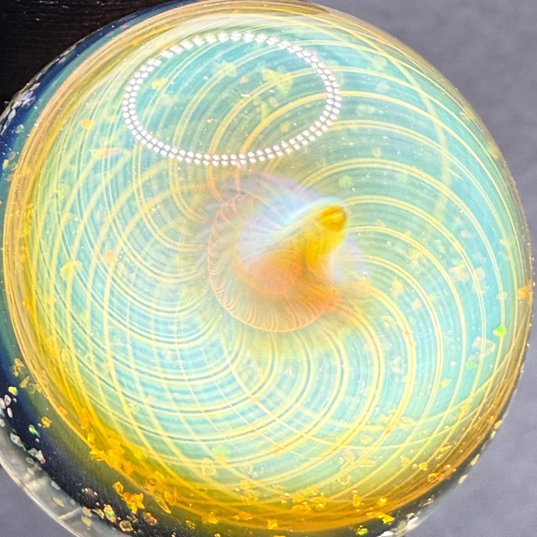 1.39 Inch Handcrafted Borosilicate Glass Marble With Chaos Silver Fume ...