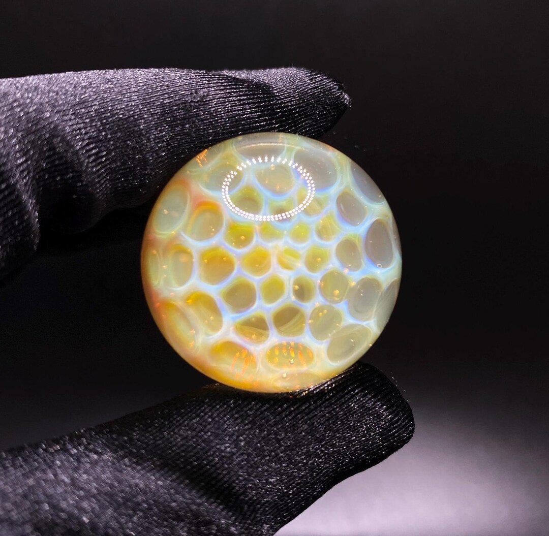 1.26 Inch Handcrafted Borosilicate Glass Marble With Silver Fume ...