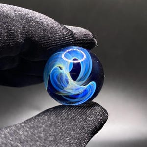 Borosilicate Glass Art Marble Silver Fume Spiral Galaxy Space Marble ...