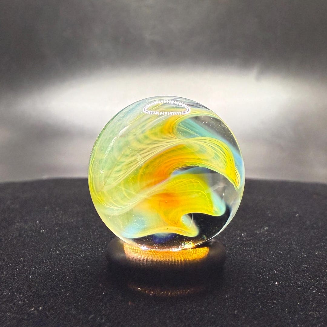 Borosilicate Glass Art Marble || Silver Fume Spiral || Galaxy Space ...