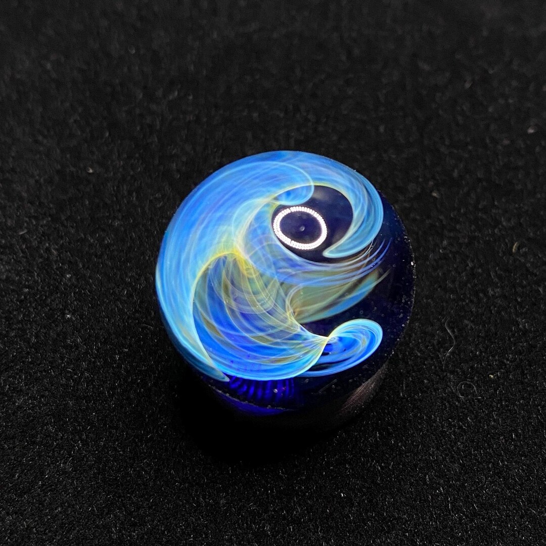 Borosilicate Glass Art Marble Silver Fume Spiral Galaxy Space Marble ...