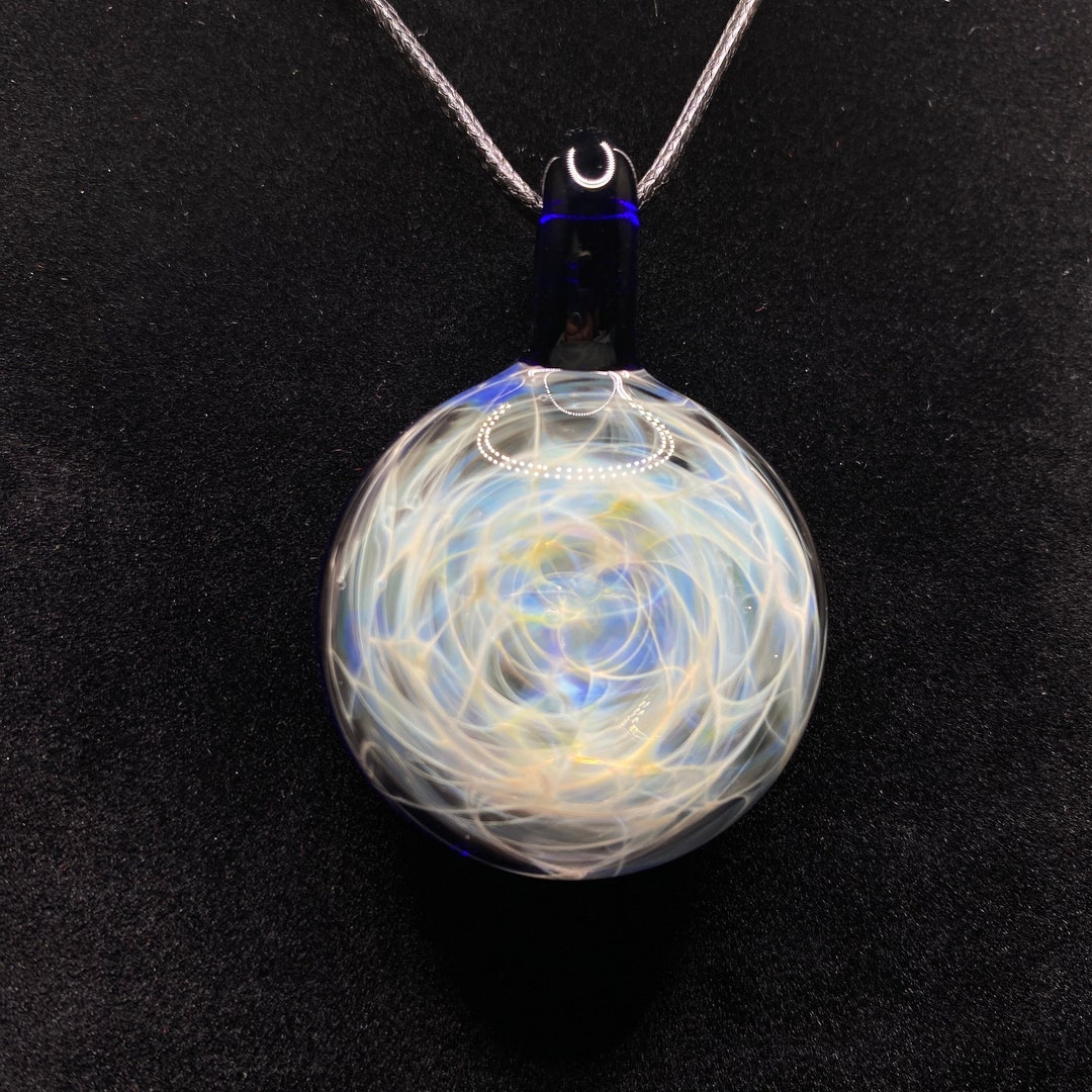 Chaos Silver Fume Borosilicate Glass Pendant Heady Boro Lampwork Necklace Space Necklace Glass ...