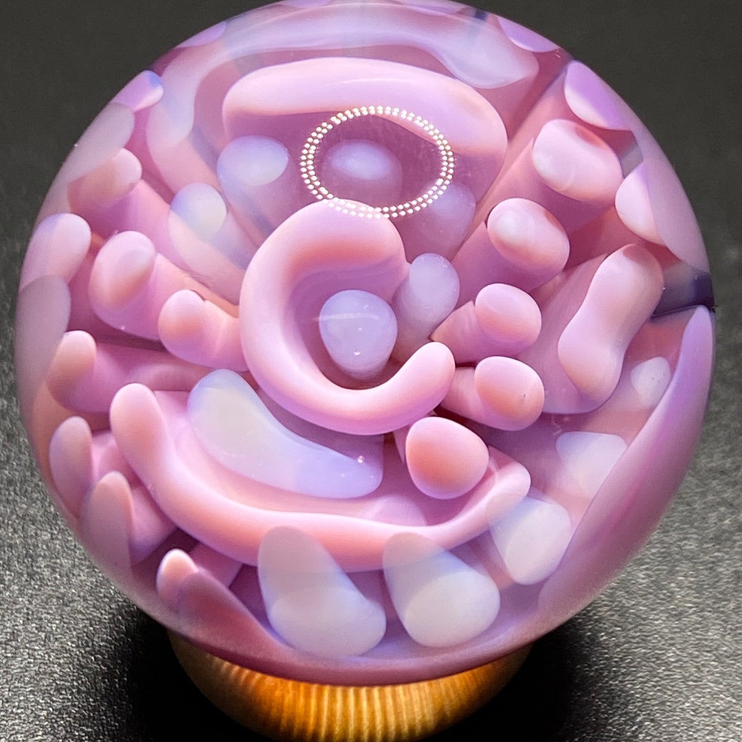 1.25 Inch Handcrafted Borosilicate Glass Marble With UV Reactive Glass ...