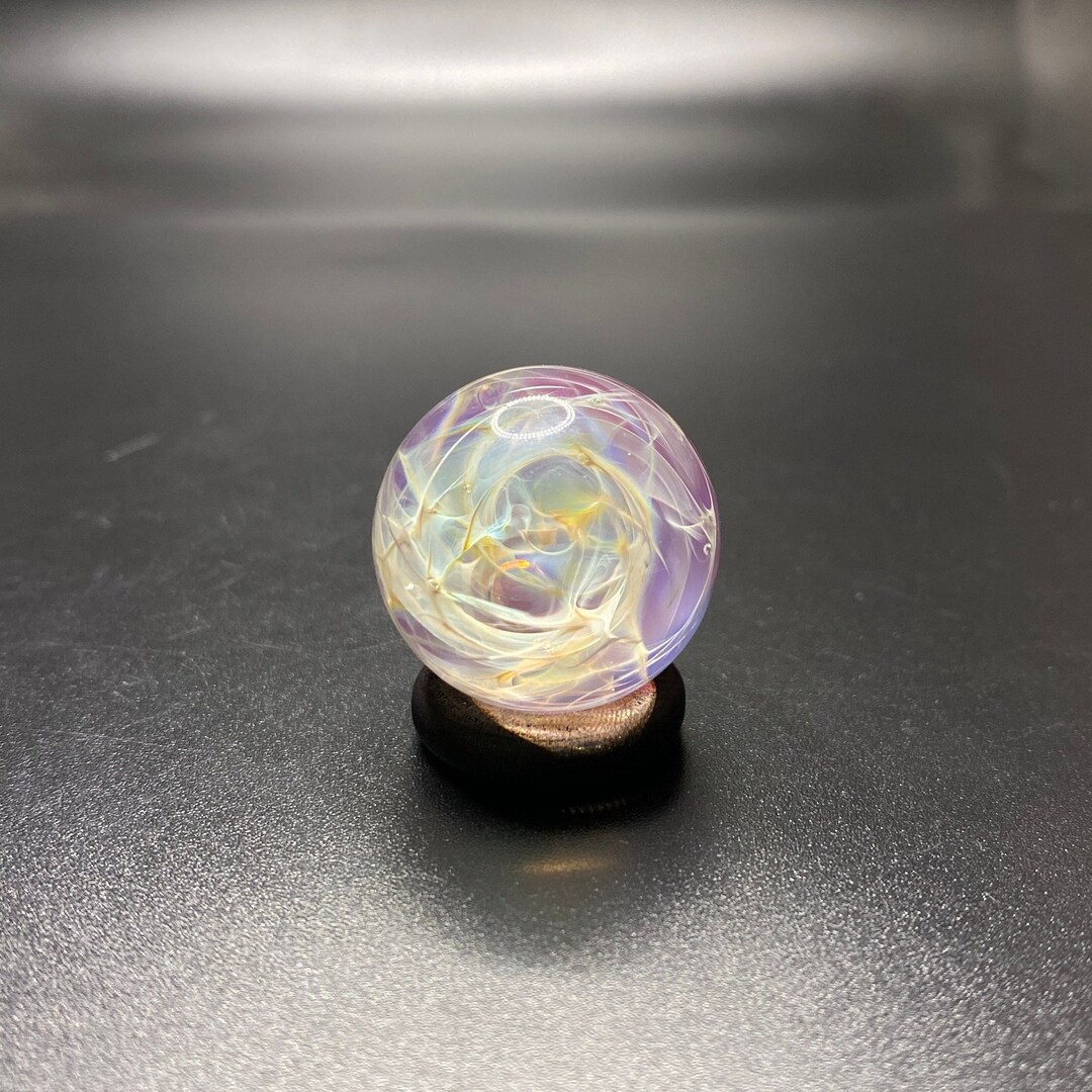 Pink Glass Marble With Silver Fume Chaos .93 Inches Borosilicate Marble ...
