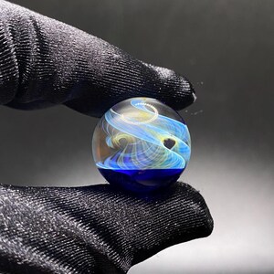 Borosilicate Glass Art Marble Silver Fume Spiral Galaxy Space Marble ...
