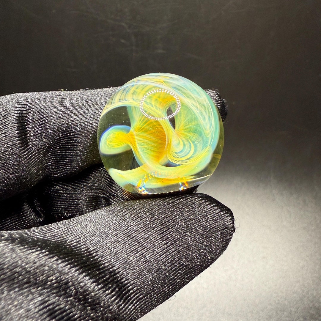 Silver Fume Borosilicate Glass Art Marble | Galaxy Heady Boro - Etsy