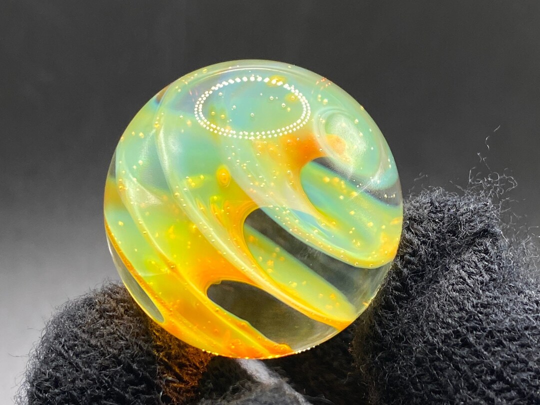 Borosilicate Marble 1.22 Inch Art Glass Marble Silver Fume Marble With ...