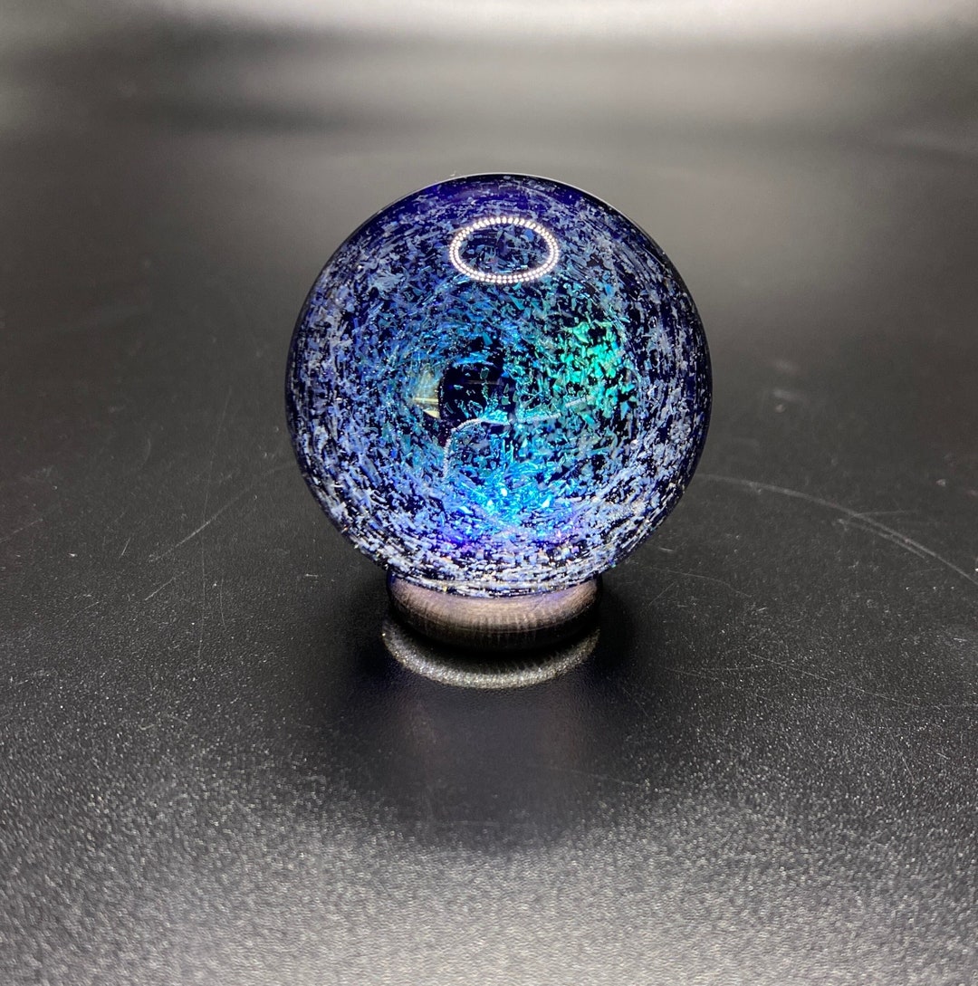 Borosilicate Glass Marble With Dichroic Spiral 1.46 Inches Heady Glass ...