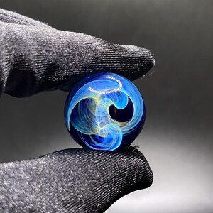 Borosilicate Glass Art Marble Silver Fume Spiral Galaxy Space Marble ...