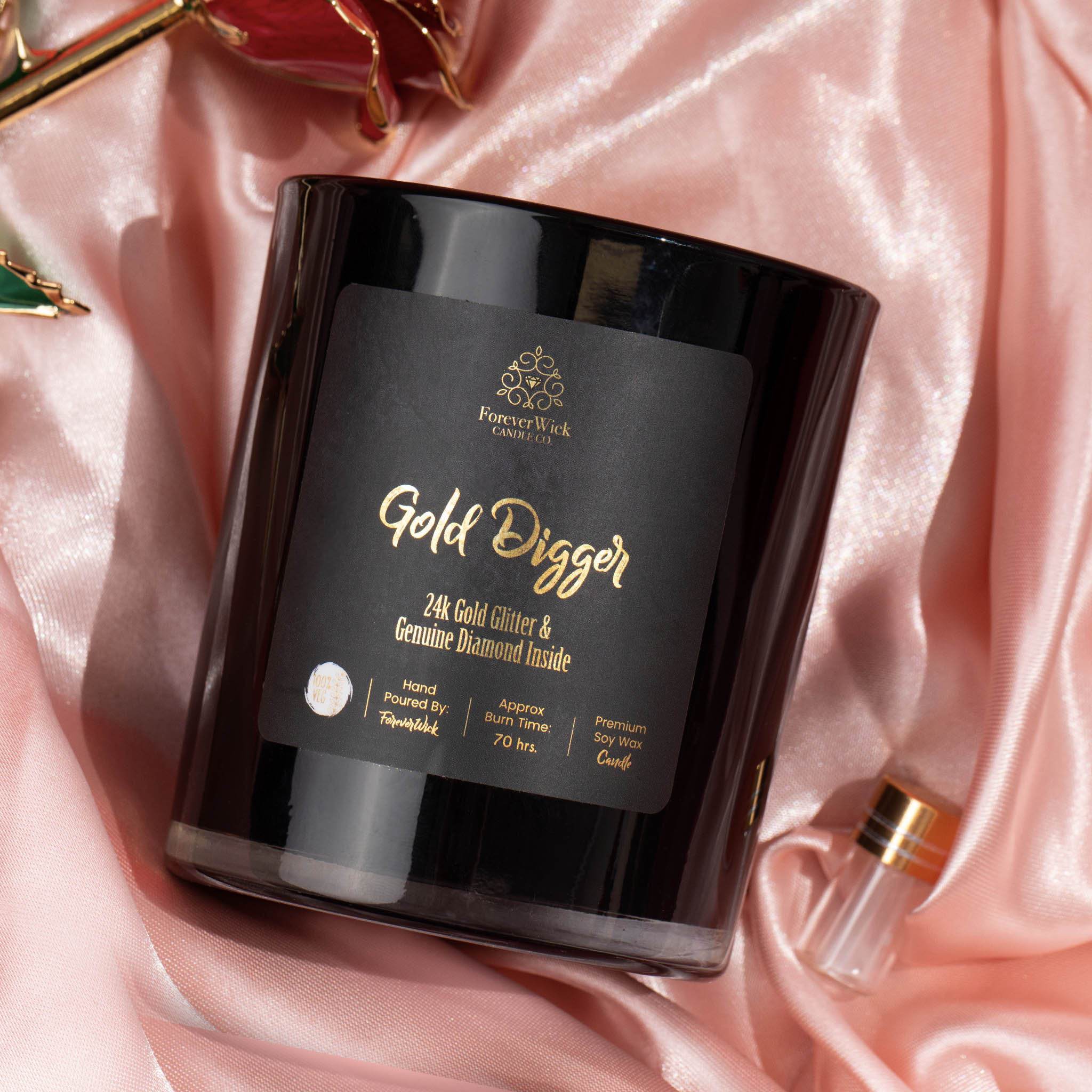 24K Gold Digger Candle • Genuine Diamond Inside - Etsy