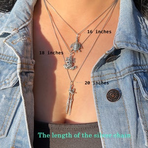 3D Movable Sea Turtle Sterling Silver Pendant/ Sea Turtle With Movable ...