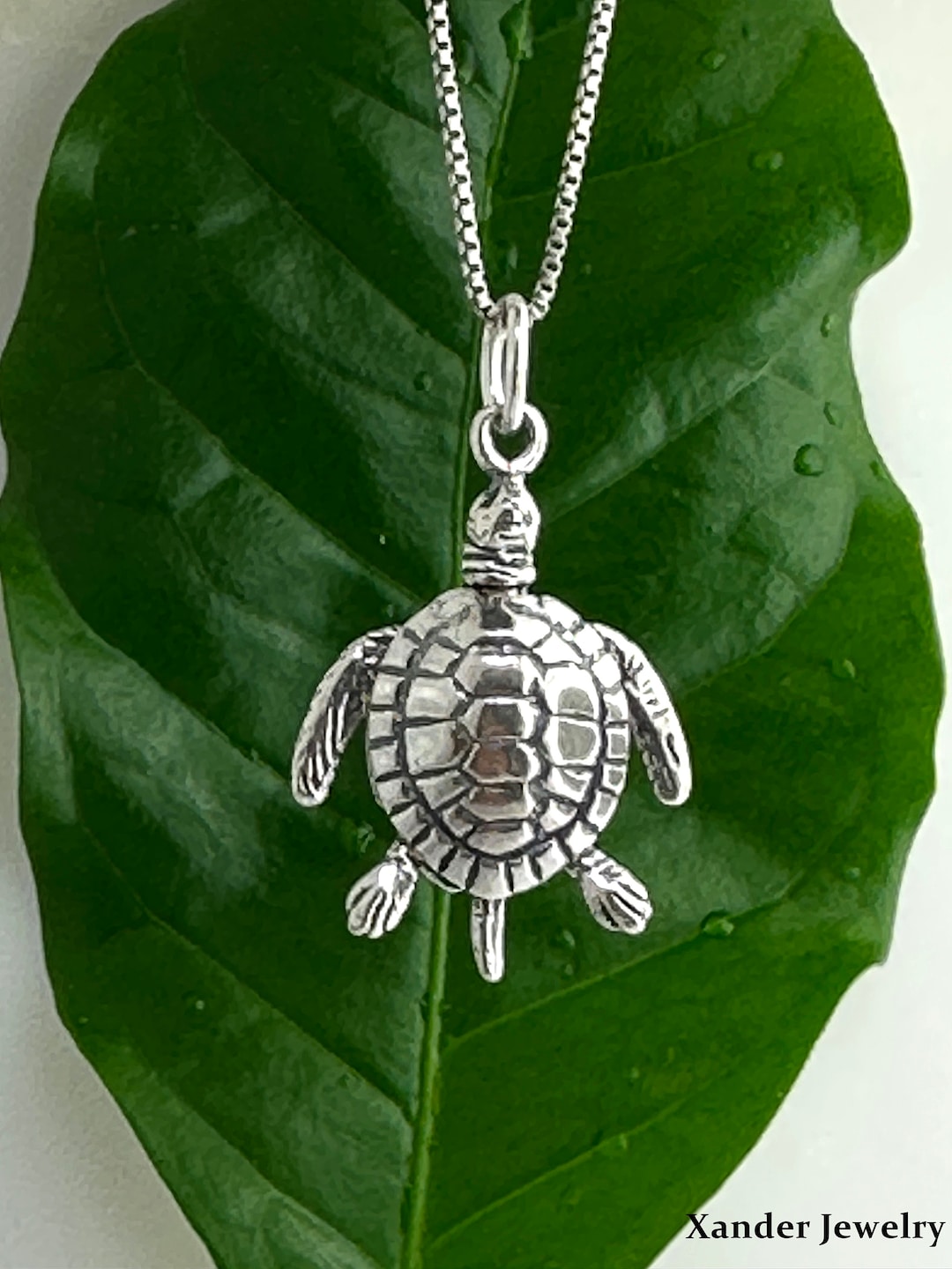 3D Movable Sea Turtle Sterling Silver Pendant/ Sea Turtle With Movable ...
