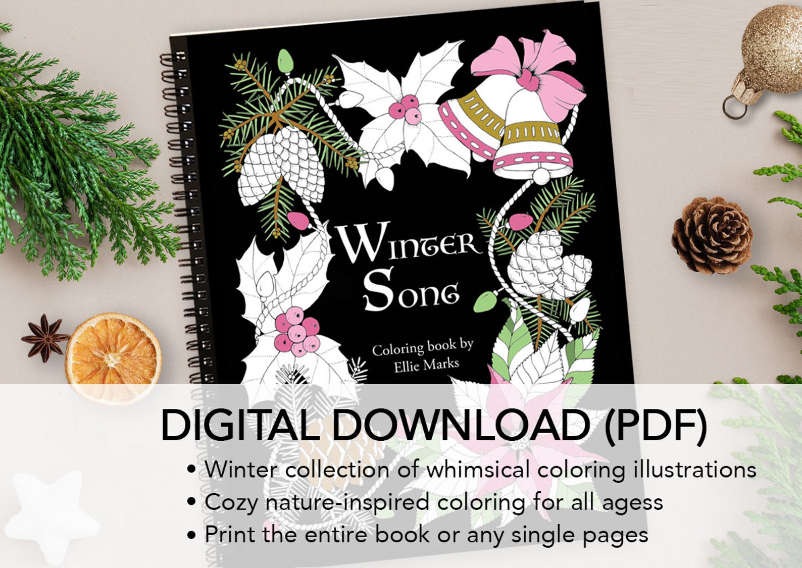 Winter Song Coloring Book Print at Home - Etsy