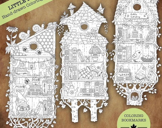 Coloring Bookmarks by Ellie Marks | Little Libraries | Printable ...