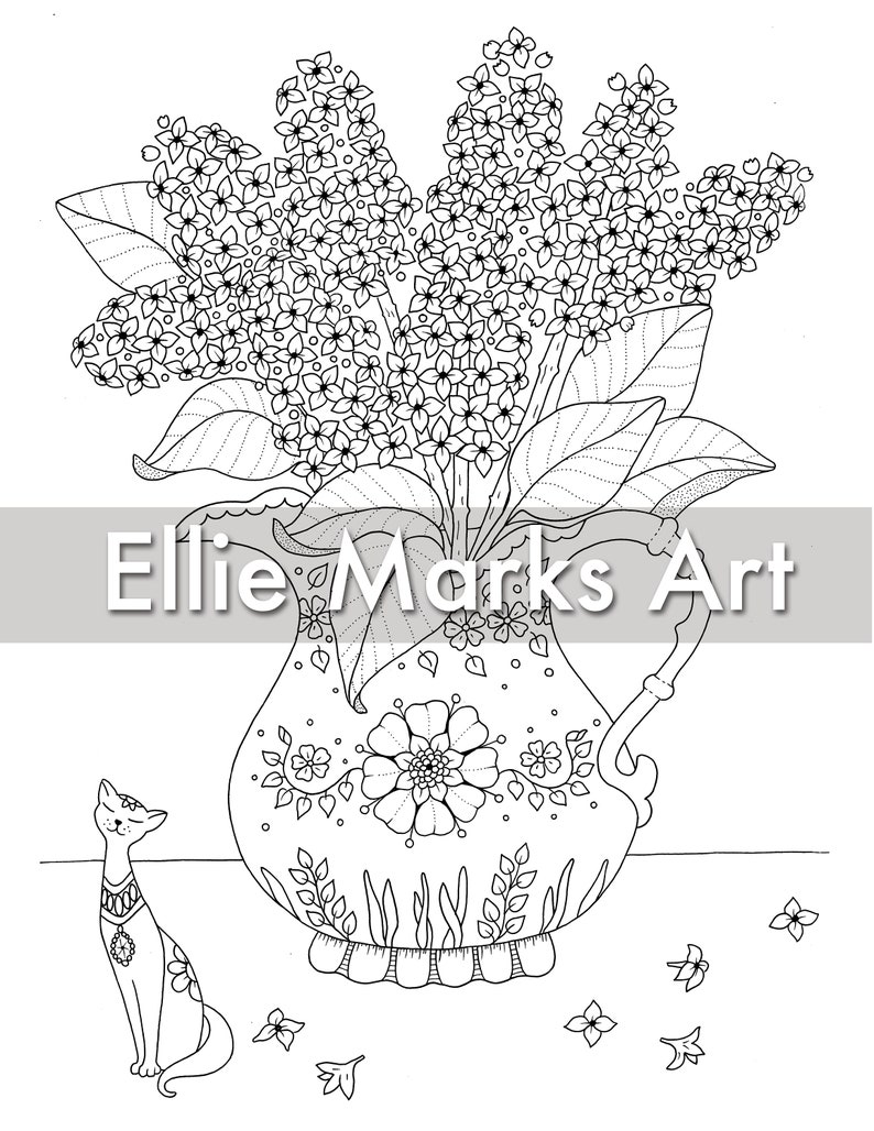 Lilac Coloring Page | Etsy