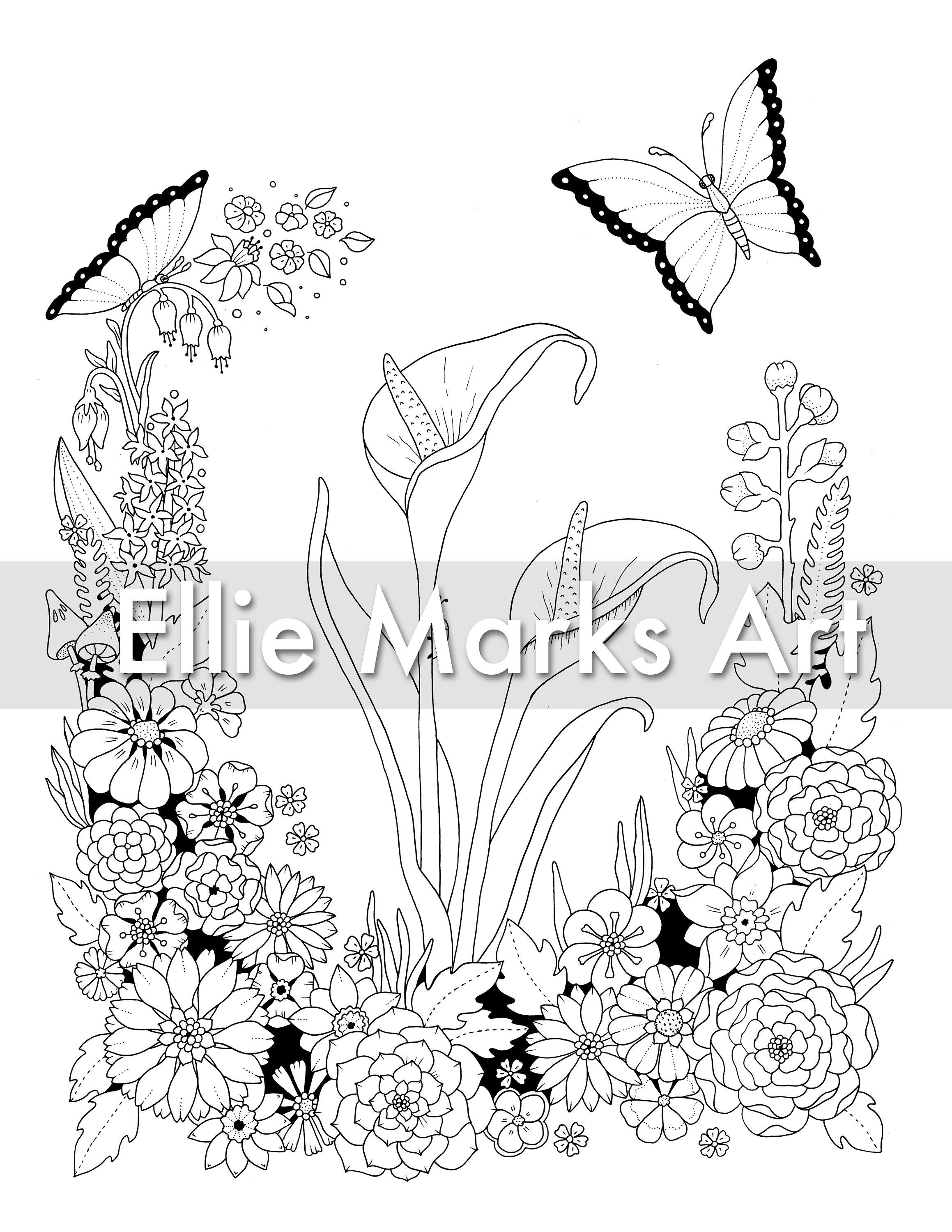 Calla Lilies Coloring Page - Etsy