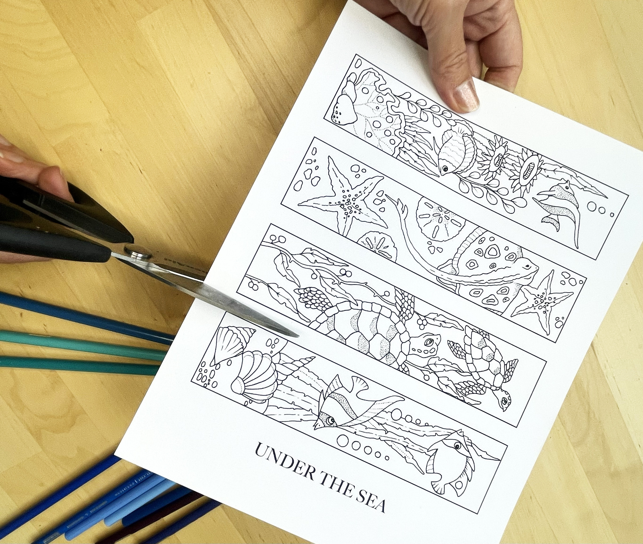 Under the Sea Coloring Bookmarks: Printable Adult Bookmarks (PDF) - Etsy
