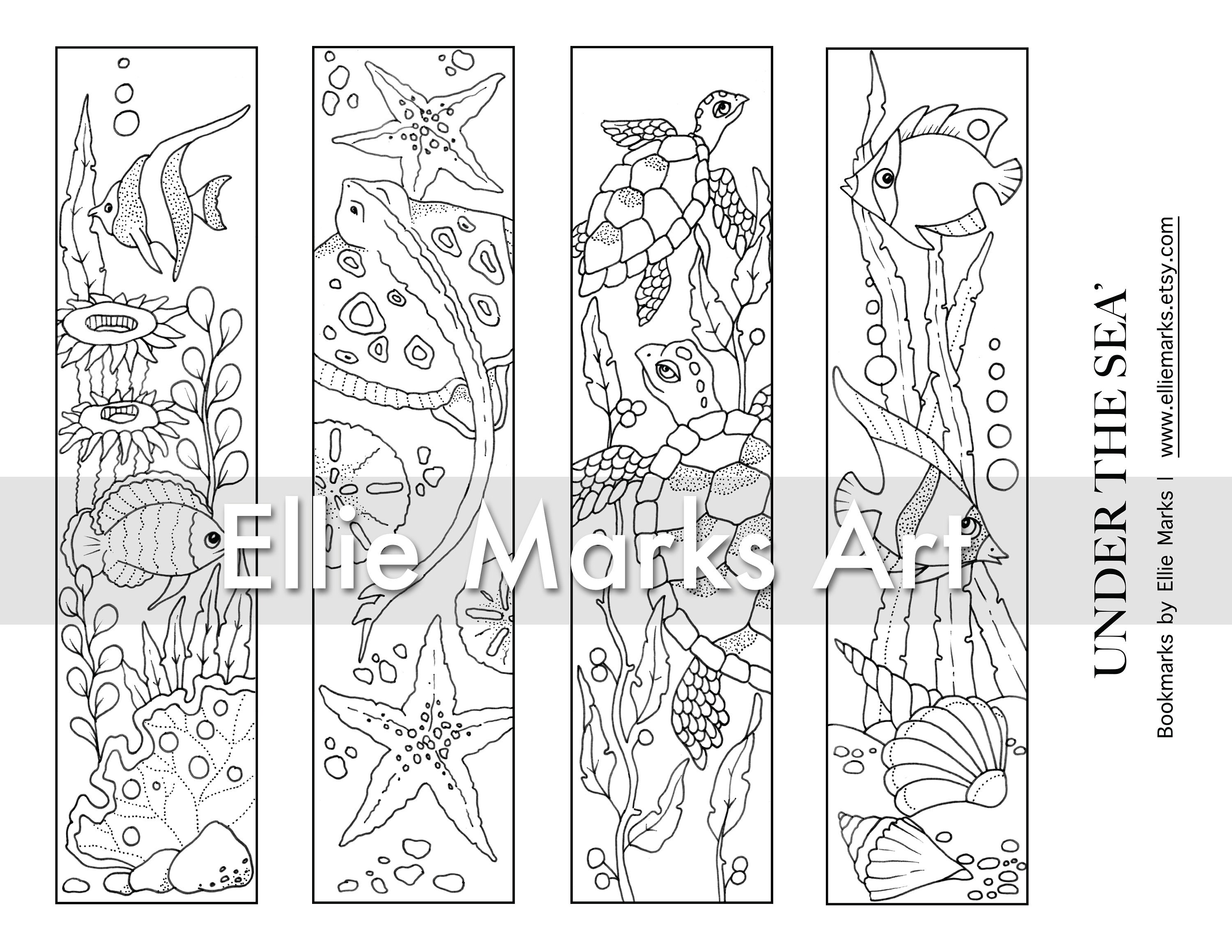 Under the Sea Coloring Bookmarks | Etsy